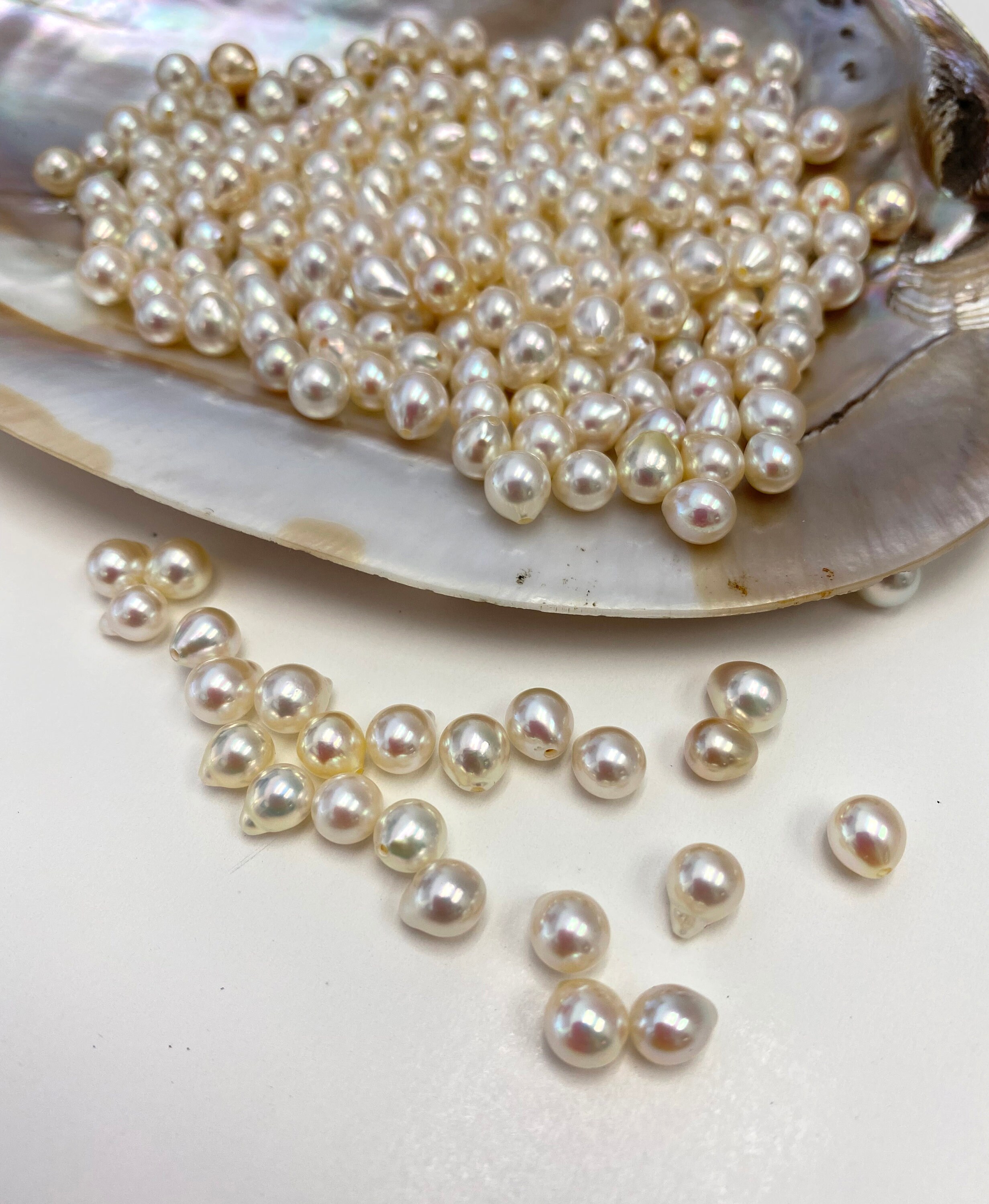 Perlas cultivadas Akoya de gota AAA de 5-6 mm de color natural - Etsy ...