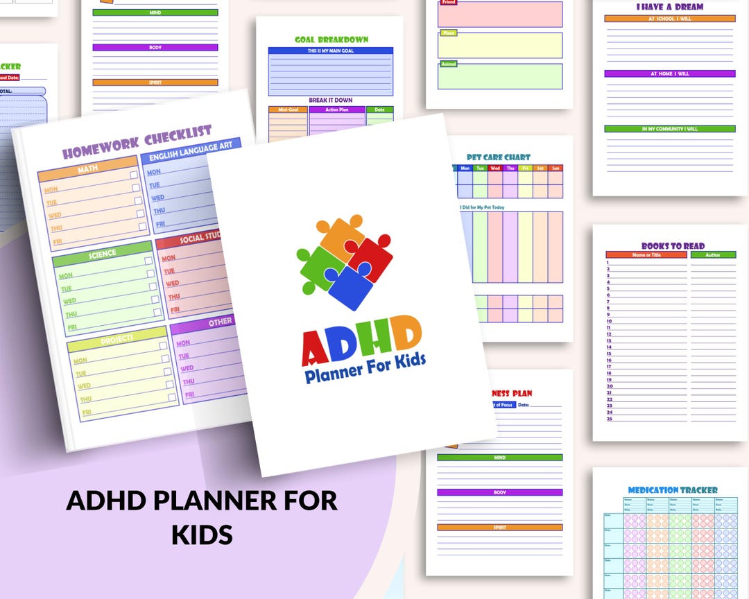 ADHD Planner for Children, Youth Schedule Organizer, Daily Task Planner ...