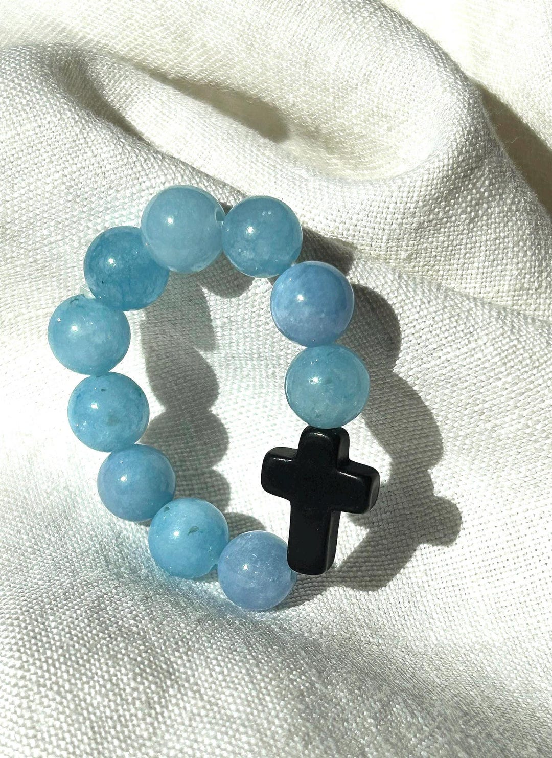 Simple Blue and Black Decade Rosary. Circle or Ring Style. - Etsy