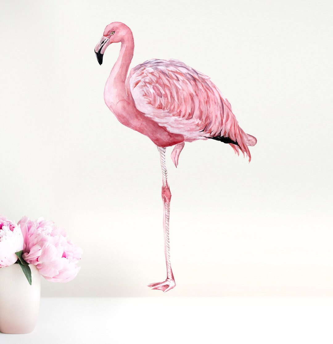 Flamingo Wall Decal, Flamingo Decor, Flamingo Art - PVC Free, Fabric ...