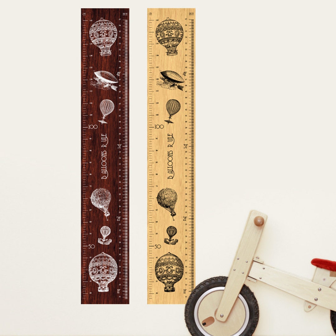 Balloons Rule Vintage Ruler Height Chart With Hot Air Baloons - Etsy