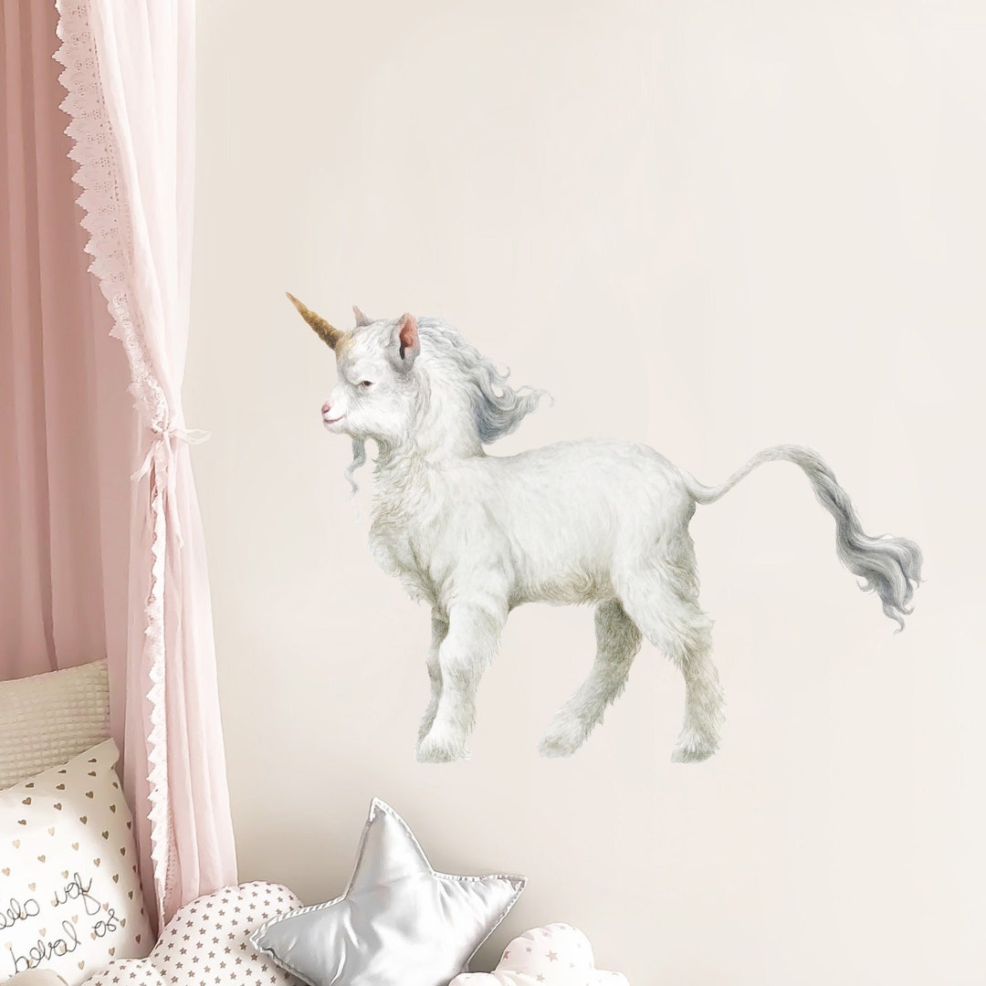Unigoat Wall Decal, Unicorn Goat Fabric Wall Sticker Not Vinyl, PVC ...