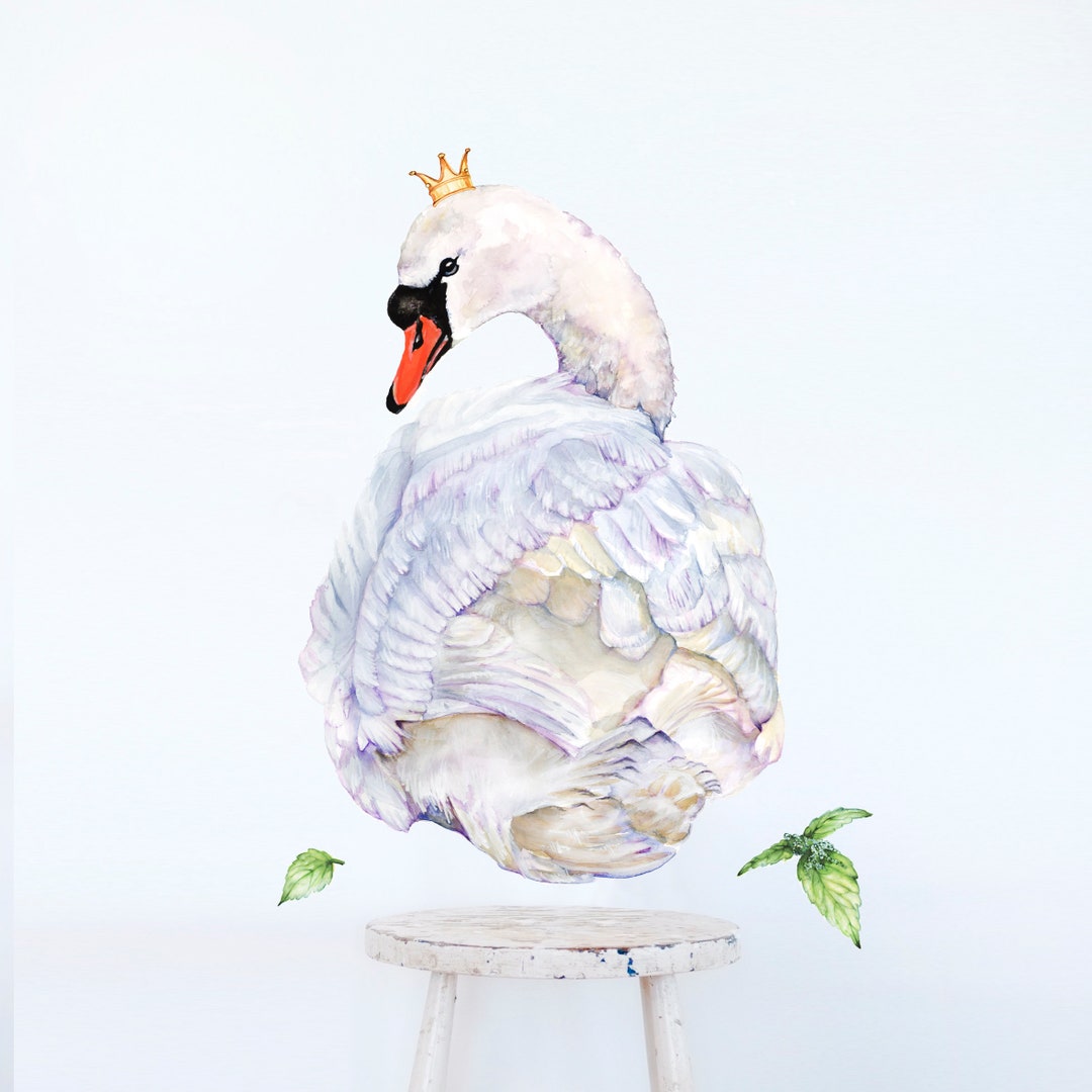 Swan Princess Nursery, Swan Wall Stickers, Nursery Art, Nursery Swan ...