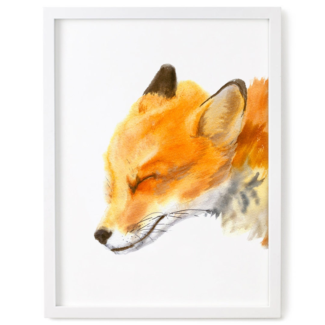 Watercolor Fox Print, Mama Fox - Etsy