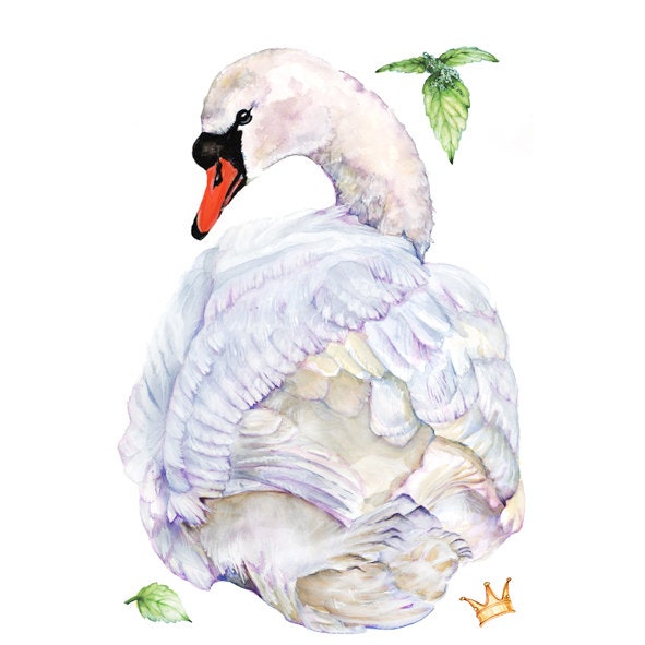 Swan Princess Nursery Swan Wall Stickers Nursery Art - Etsy UK