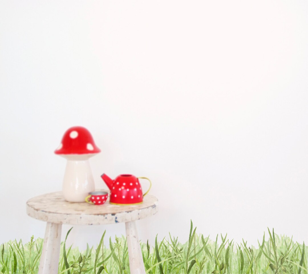 Grass Wall Decal Sticker Border, Watercolor Grass Fabric Sticker ( Not ...