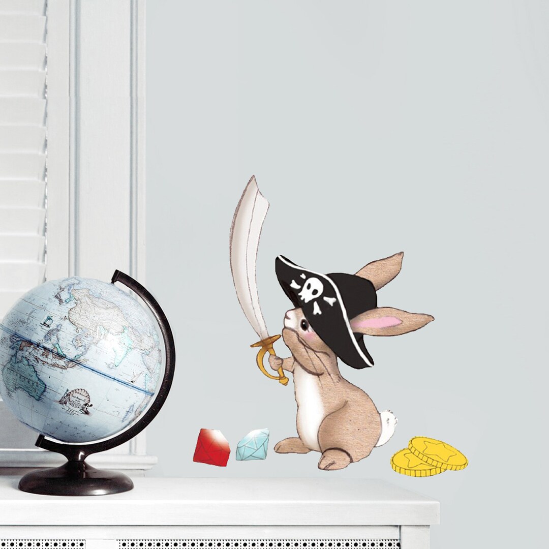 Pirate Boo Wall Decal, Pirate Bunny Fabric Wall Stickers by Belle and ...