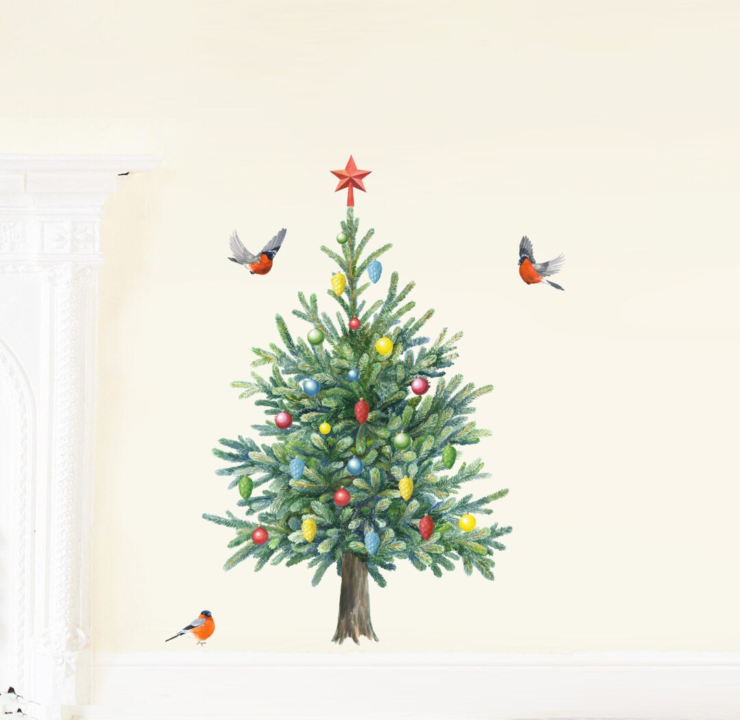 Fir Tree Wall Decals, Christmas Tree Fabric Wall Stickers Not Vinyl ...