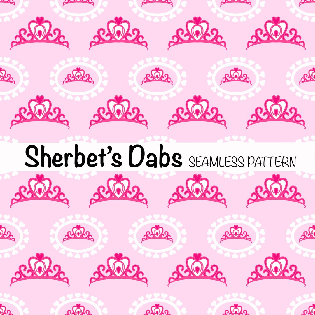 Pink Princess Tiara Seamless Pattern (digital PNG) - Etsy
