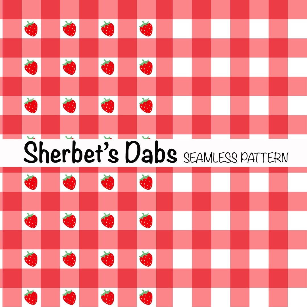 Strawberry Red Gingham Seamless Pattern, Fabric & Paper Design (digital ...