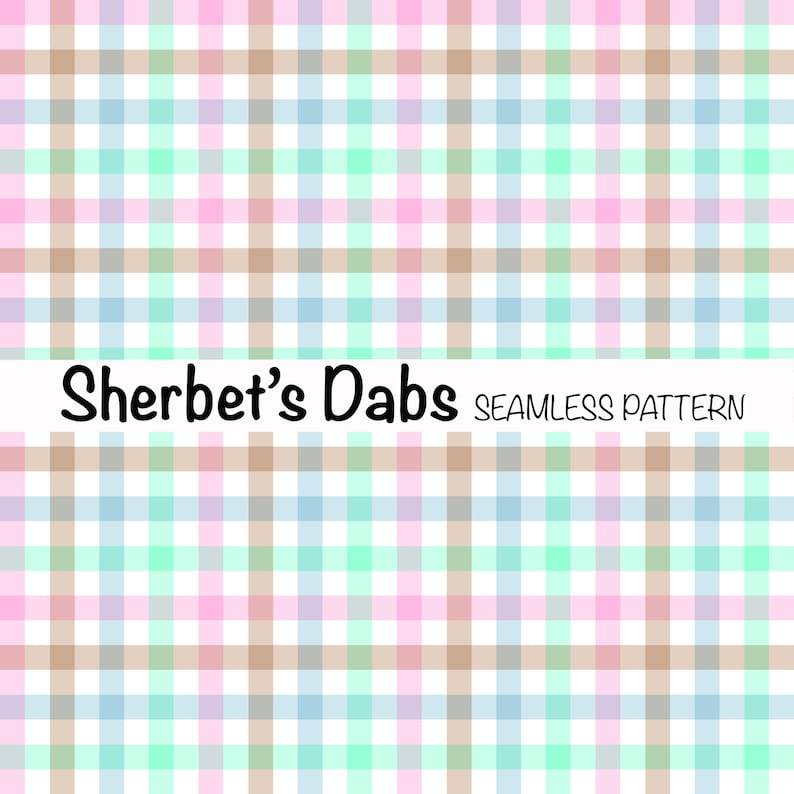 Pastel Ice Cream Gingham Seamless Pattern, 12x12 PNG (digital Download ...