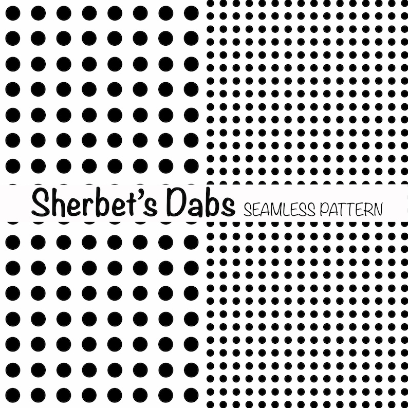 Polka Dot Seamless Pattern: Black and White PNG (digital Download) - Etsy