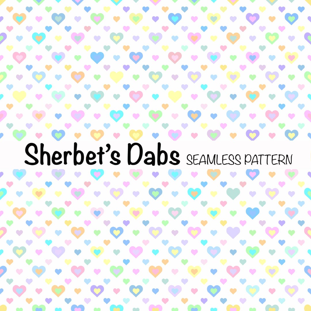 Pastel Rainbow Hearts Seamless Pattern, Valentine's Day PNG (digital ...