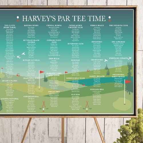 Golf Course Seating Chart. Wedding Guest Chart. Seating Chart. - Etsy