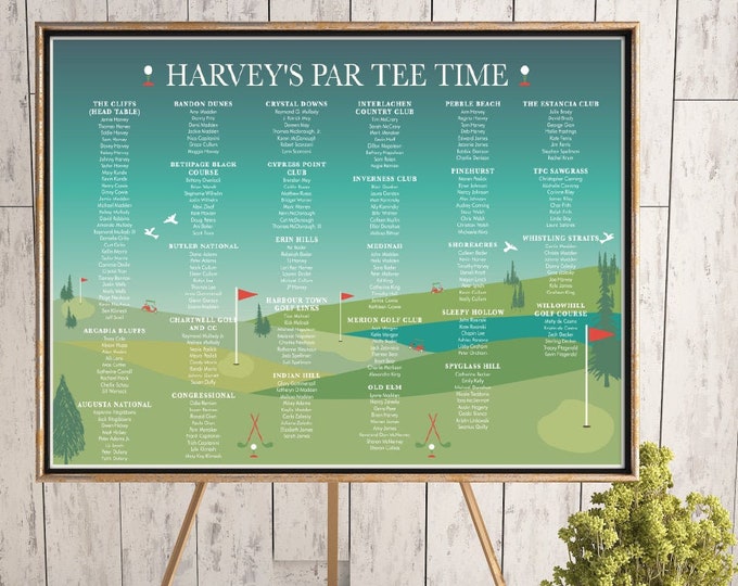 Golf Course Seating Chart. Wedding Guest Chart. Seating Chart. - Etsy