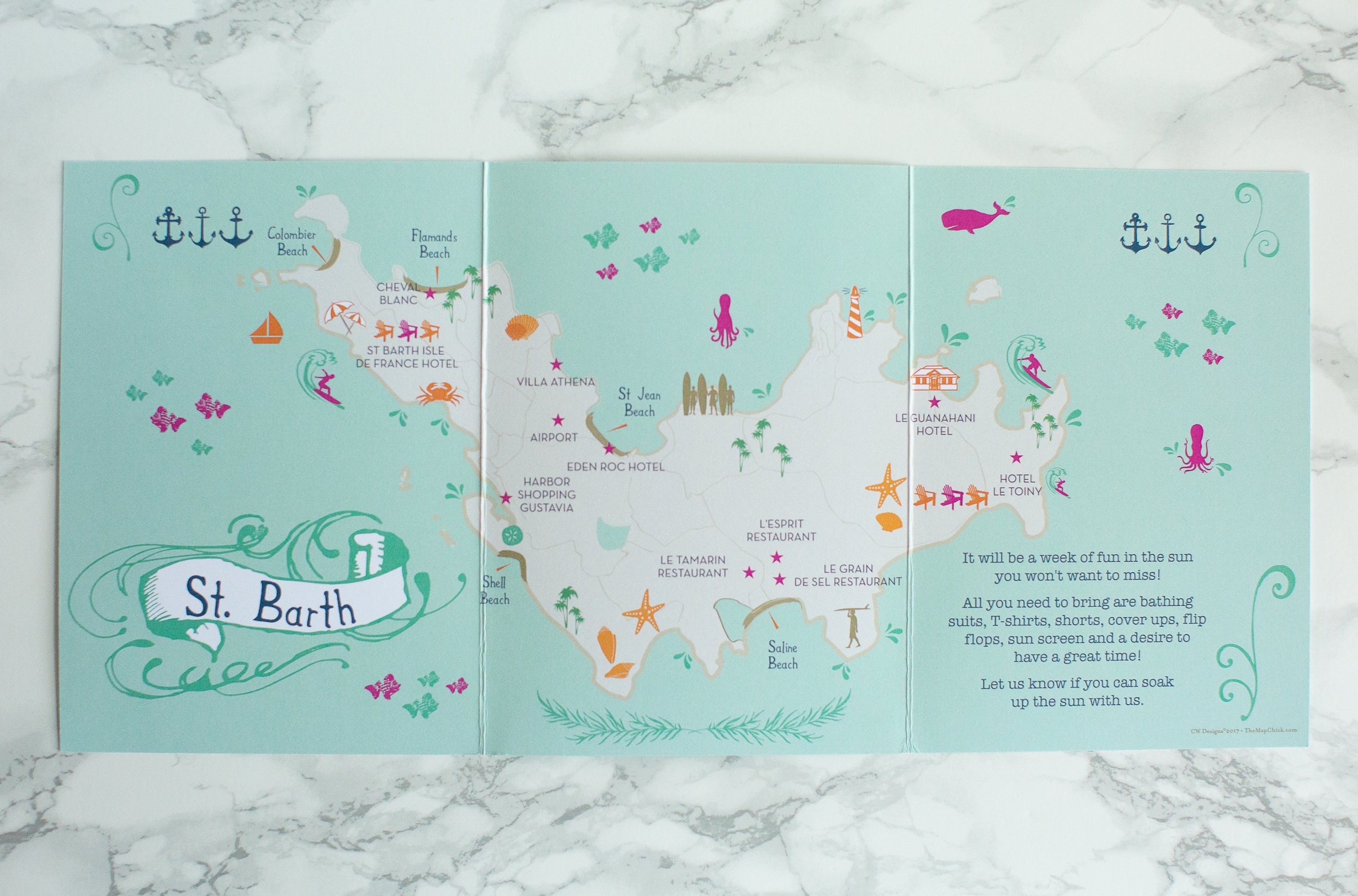 Birthday Invitation Tri-fold Map With Itinerary - Etsy