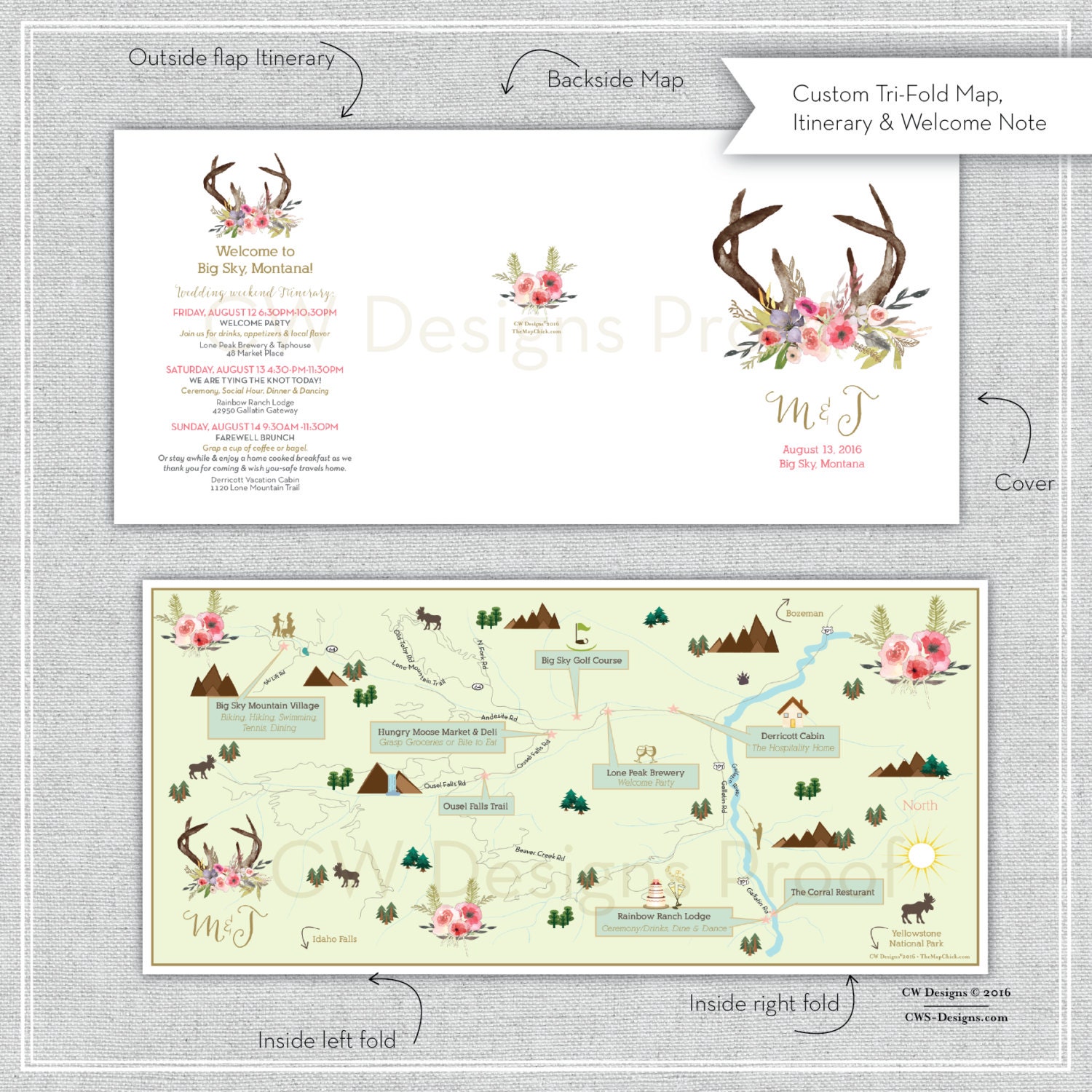 Wedding/Event Map Invitation Save the Date Program or | Etsy