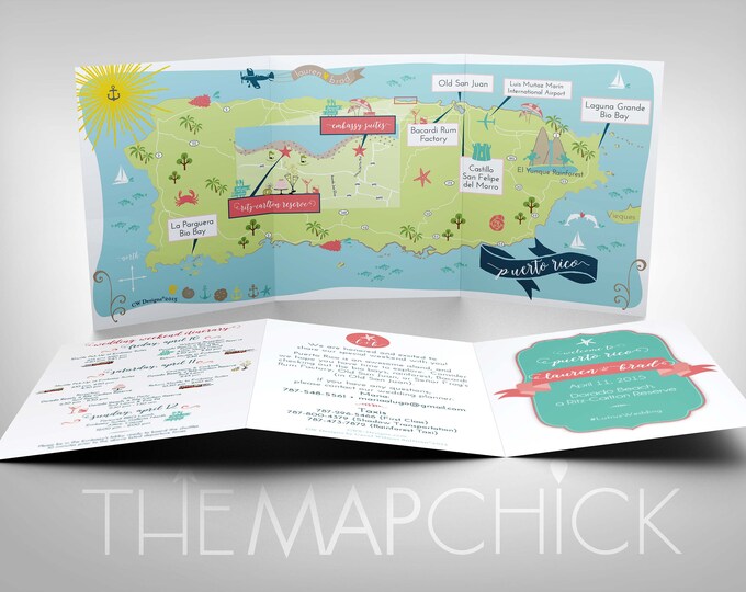 Wedding Map Invitation, Custom Wedding Map, Map Card, Wedding Map Gift ...