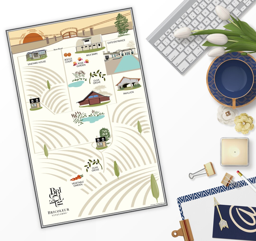 Custom Property/real Estate Map, Digital Illustration Map - Etsy