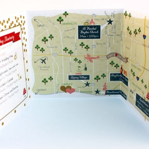 Wedding/event Map Invitation, Save the Date, Program or Itinerary ...