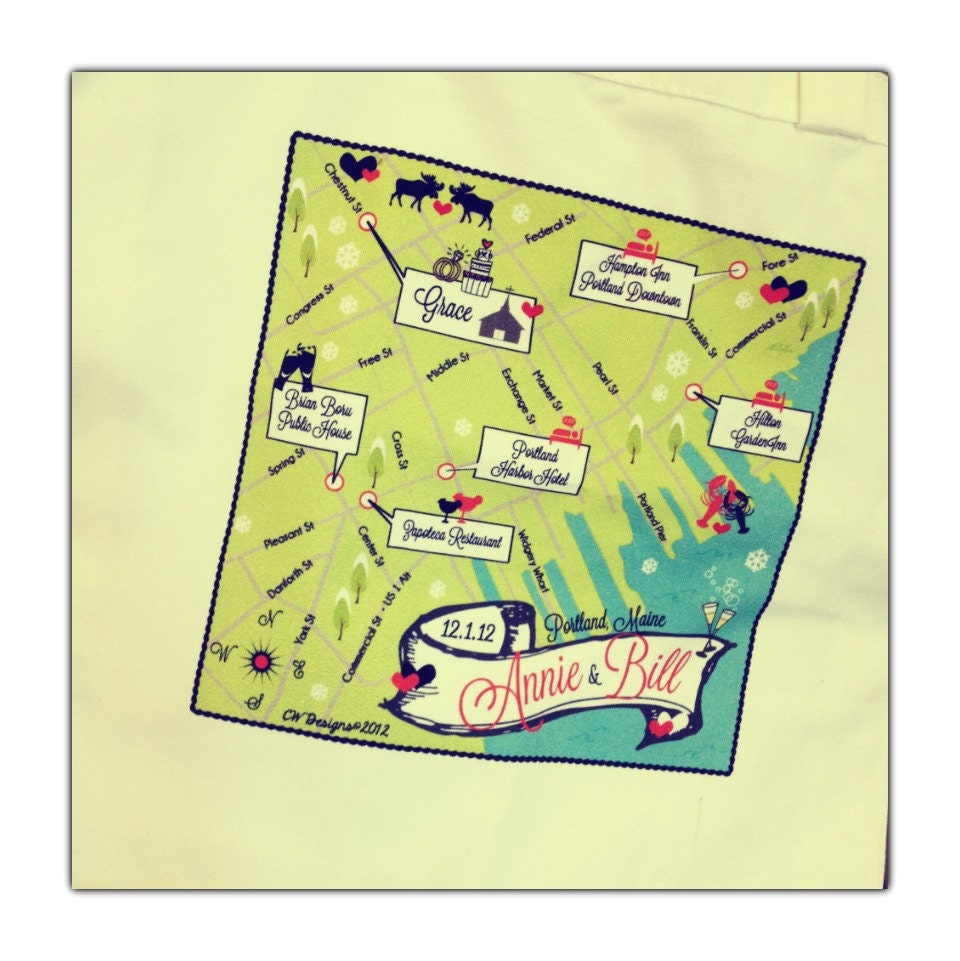 Wedding/event Map Invitation, Save the Date, Program or Itinerary ...