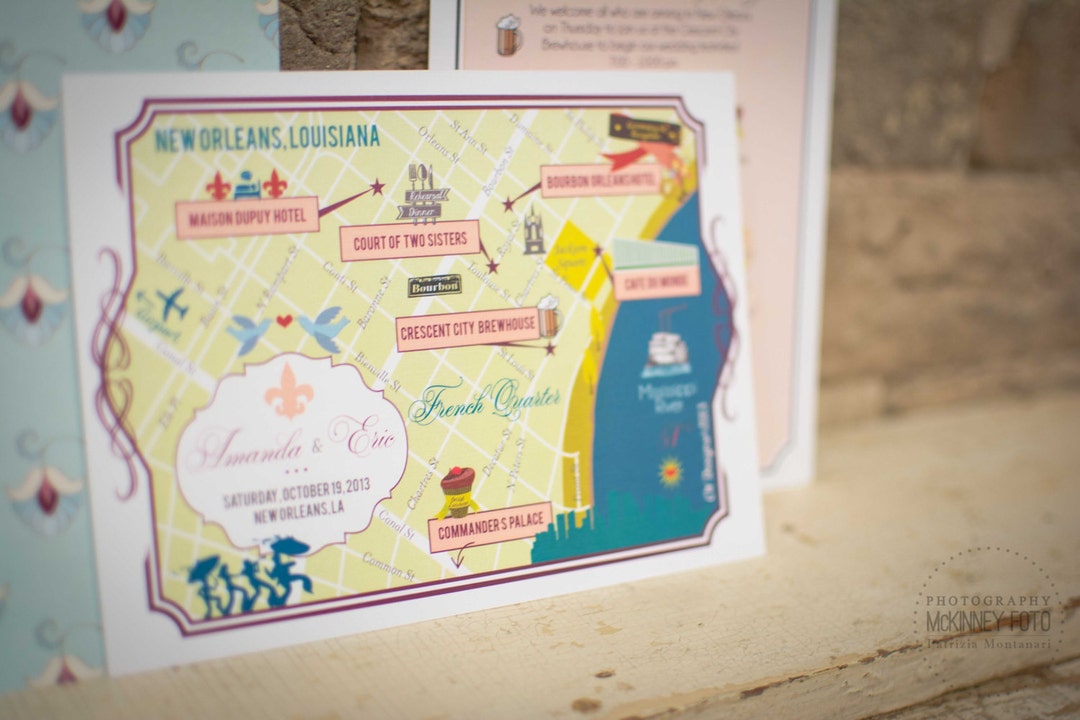 Wedding/event Map Invitation, Save the Date, Program or Itinerary ...