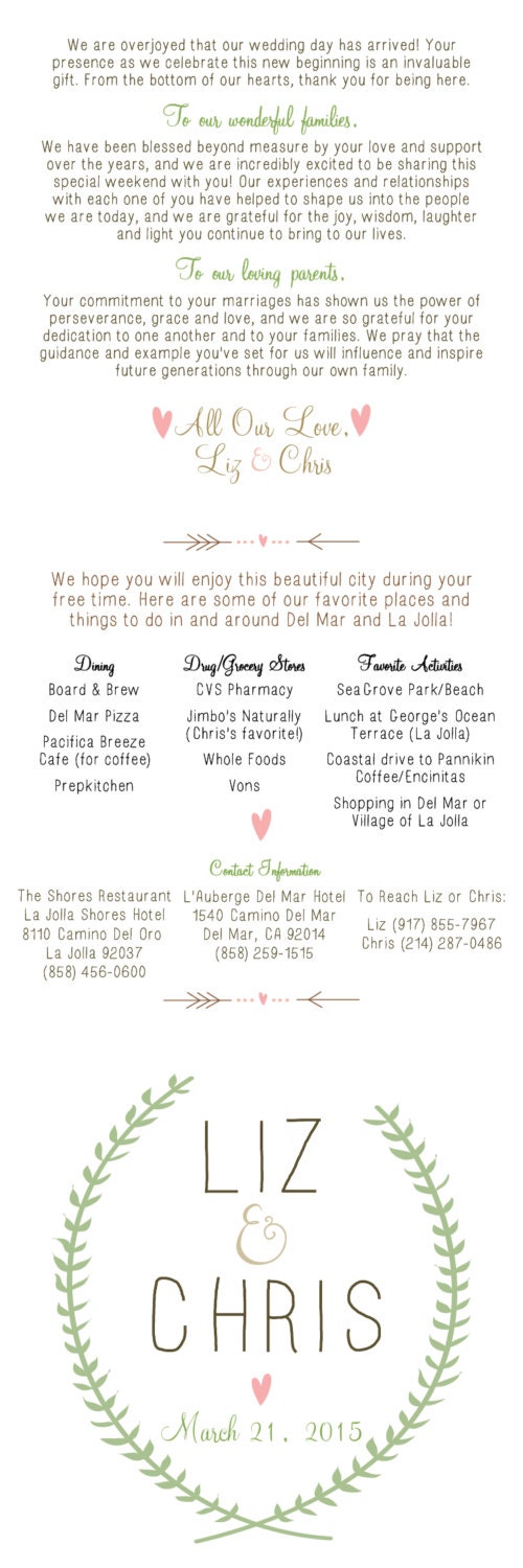 Wedding/event Map Invitation, Save the Date, Program or Itinerary ...