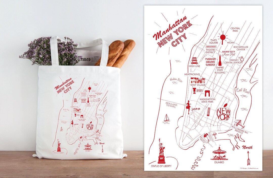 New York, New York Map Totes - Sets of 10, 15, 20, 25, 50 or 100 - Etsy
