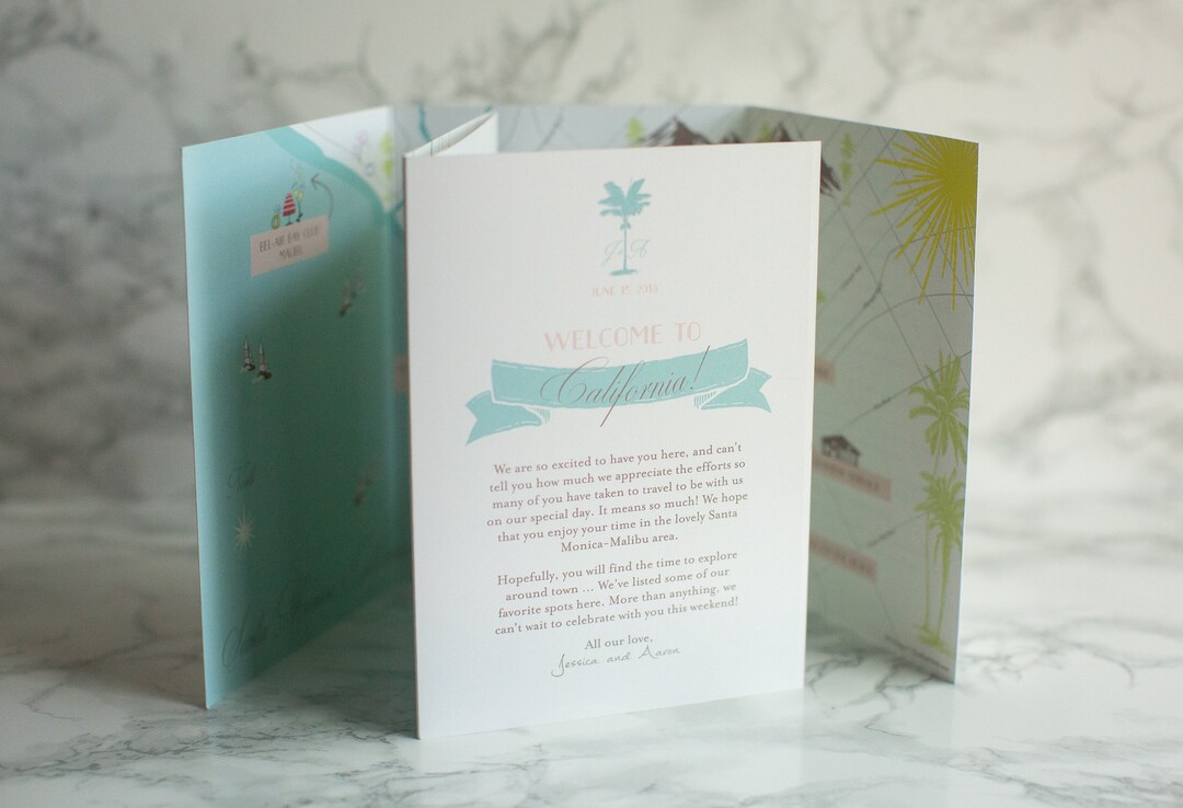 Wedding/event Map Invitation of Santa Monica, CA-- Save the Date ...