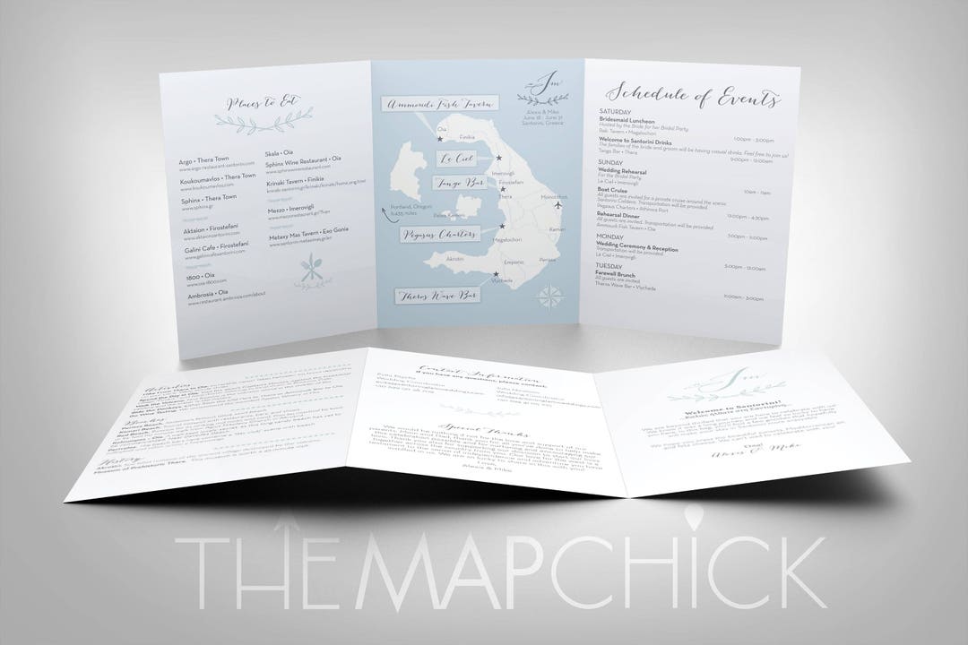 Wedding/event Map Invitation Save the Date Program or - Etsy