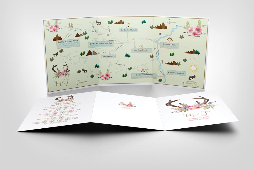 Wedding/event Map Invitation, Save the Date, Program or Itinerary ...
