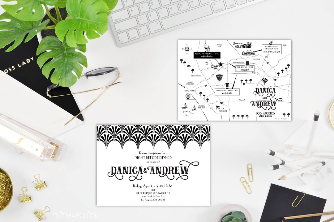 Wedding/event Map Invitation, Save the Date, Program or Itinerary ...