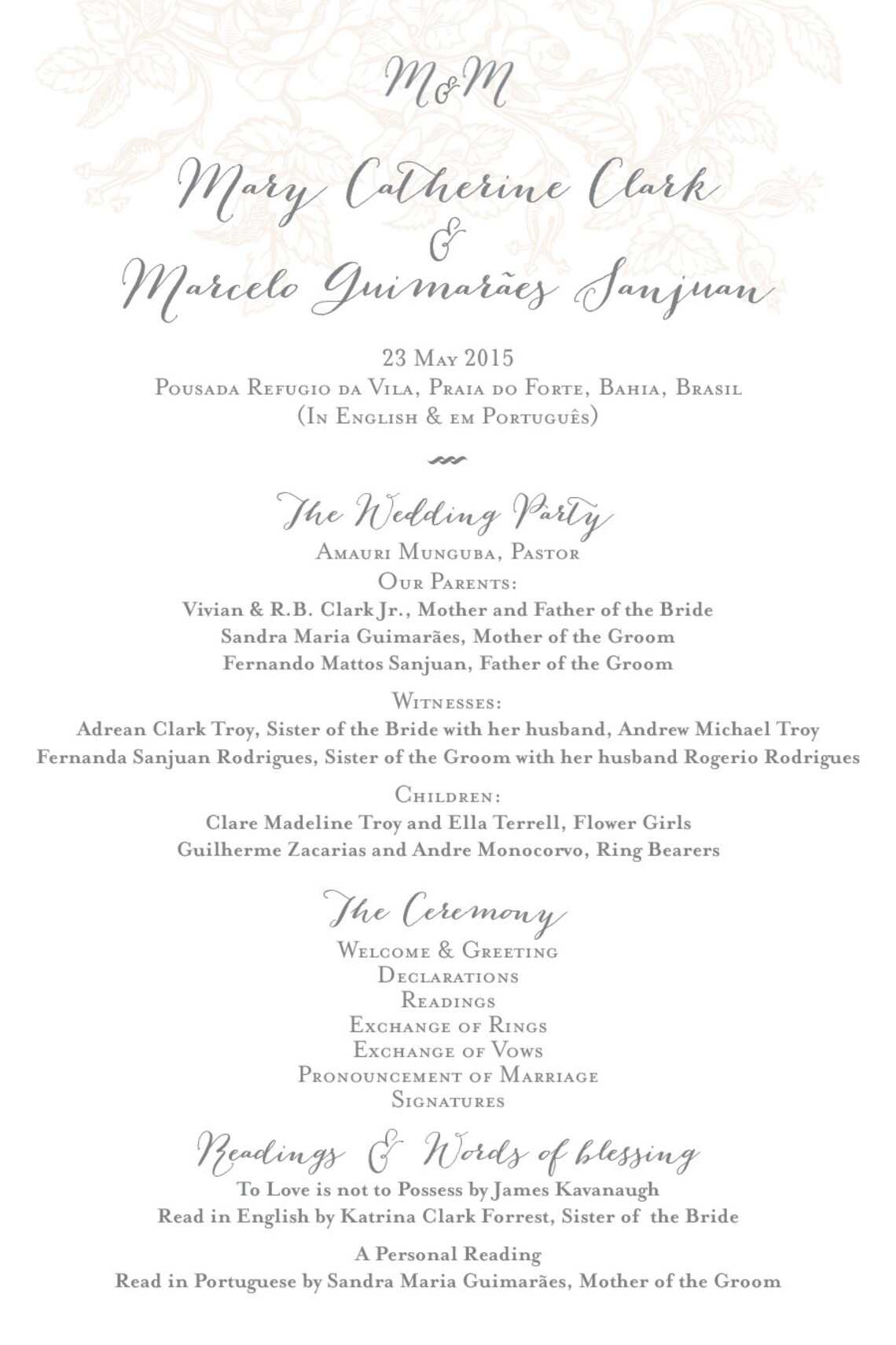 Custom Wedding Program. Program. Reception. Wedding Program. - Etsy