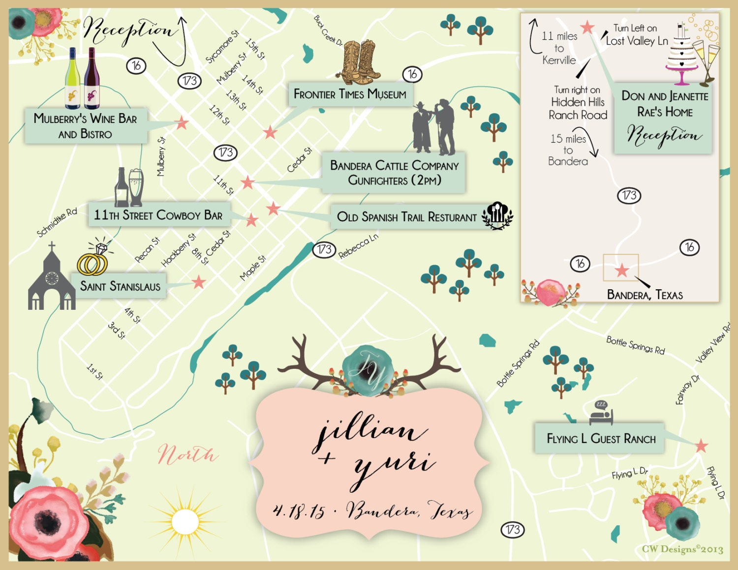 Wedding/event Map Invitation, Save the Date, Program or Itinerary ...