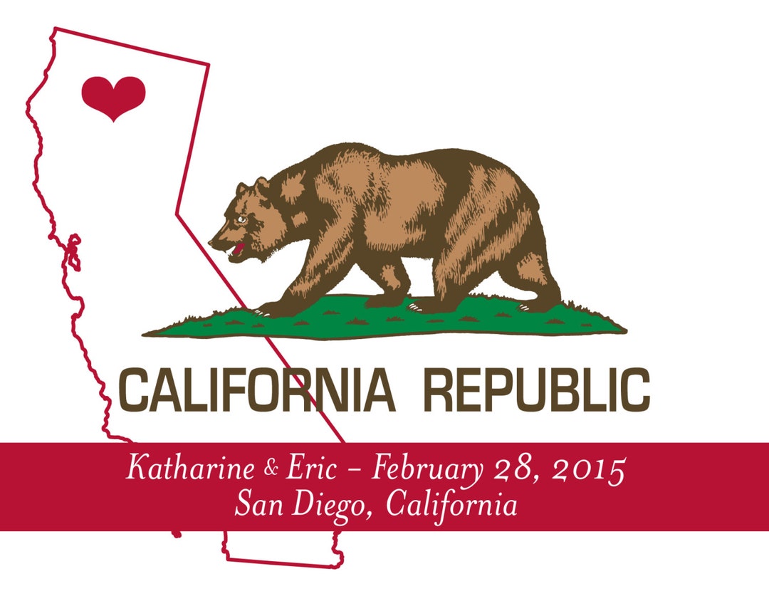 Custom California Flag Wedding Save the Date (4x6 Postcard Prints) - Etsy