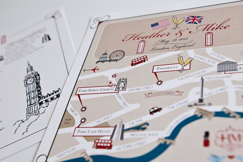 Wedding/Event Map Invitation Save the Date Program or | Etsy