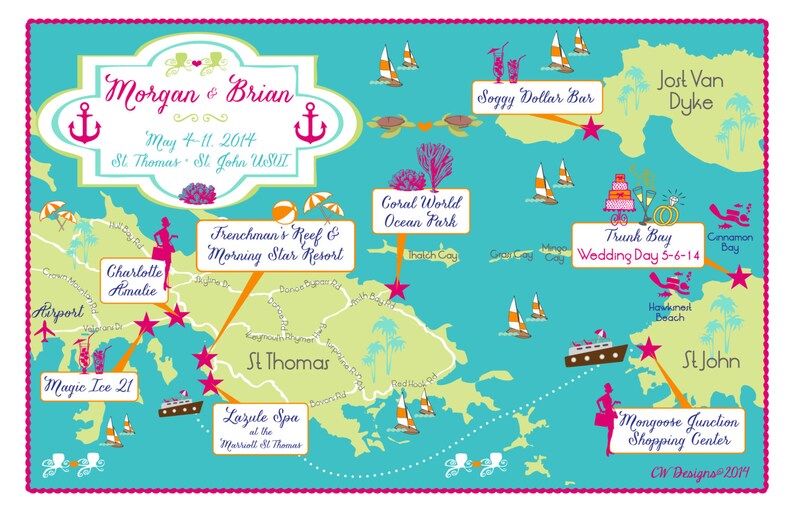 Wedding/event Map Invitation, Save the Date, Program or Itinerary ...