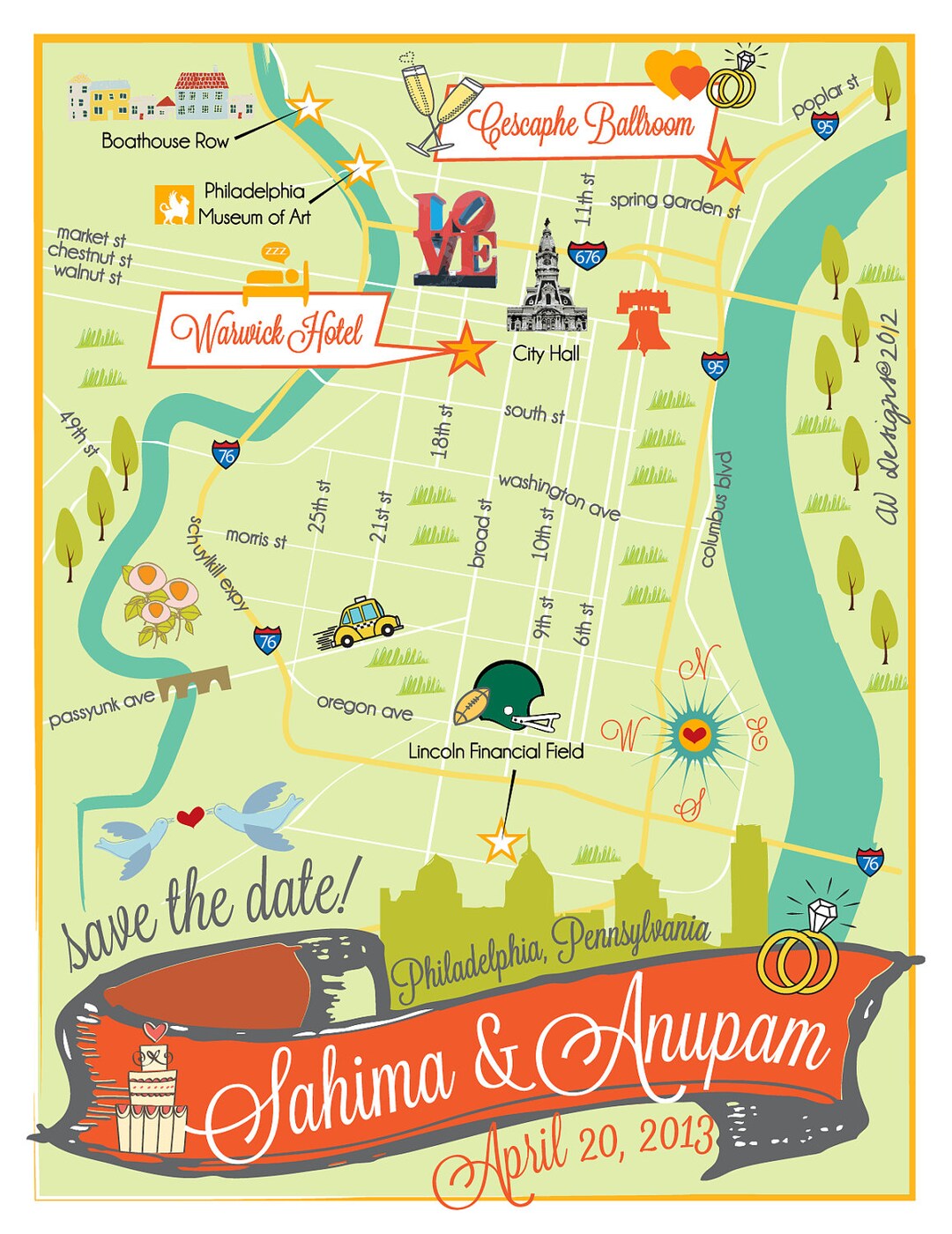 Save the Date Wedding Map, Custom Wedding Map, Wedding Map Invitation ...