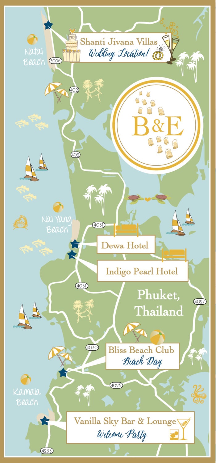 Wedding/event Map Invitation, Save the Date, Program or Itinerary ...