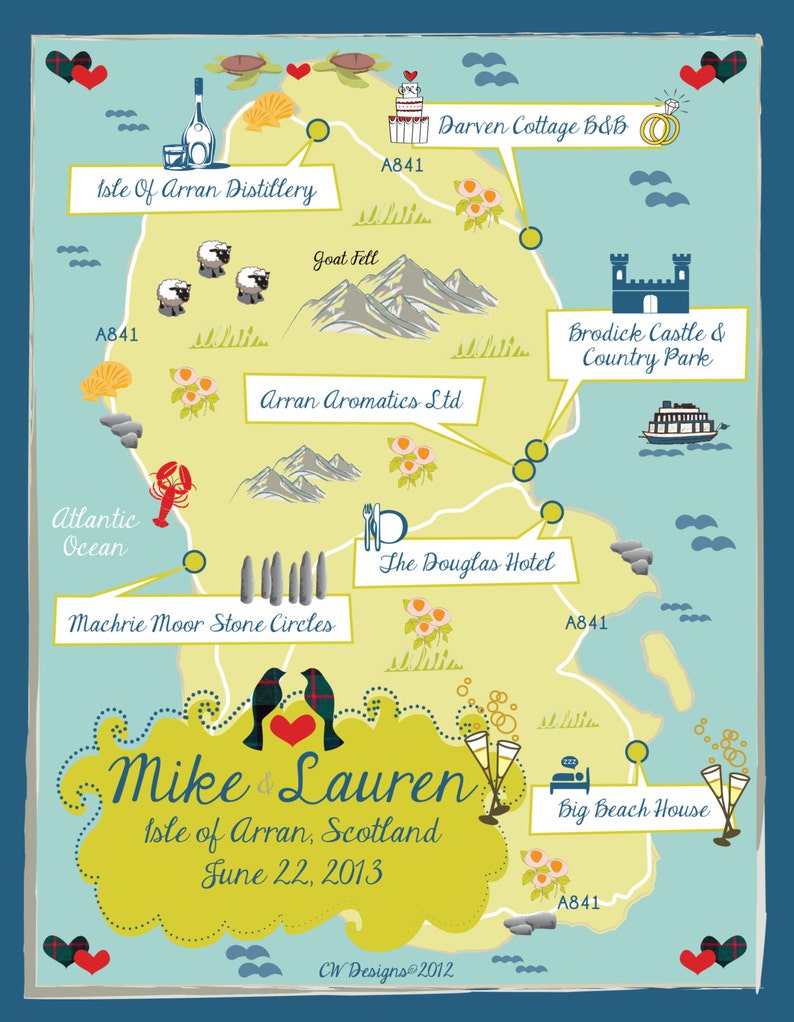 Scotland Wedding/event Map Invitation, Save the Date, Program or ...