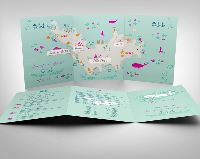 Wedding/event Map Invitation Save the Date Program or | Etsy