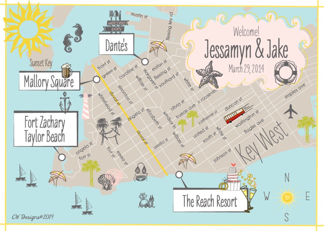 Wedding/event Map Invitation, Save the Date, Program or Itinerary ...
