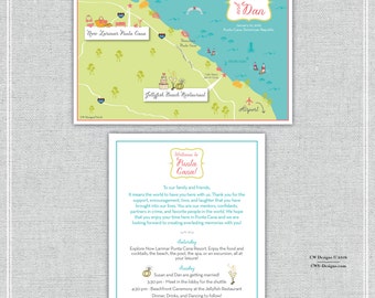 Wedding/event Map Invitation Save the Date Program or | Etsy