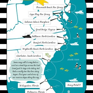 Map on 24"x36" Boat Voyage Canvas for Seating Chart Table • Custom ...