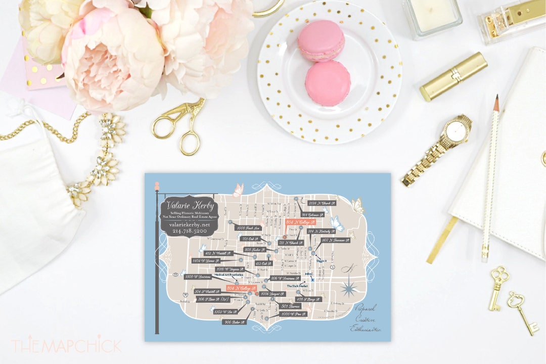 Custom Real Estate Map Flyer/postcard for Listing Properties - Etsy