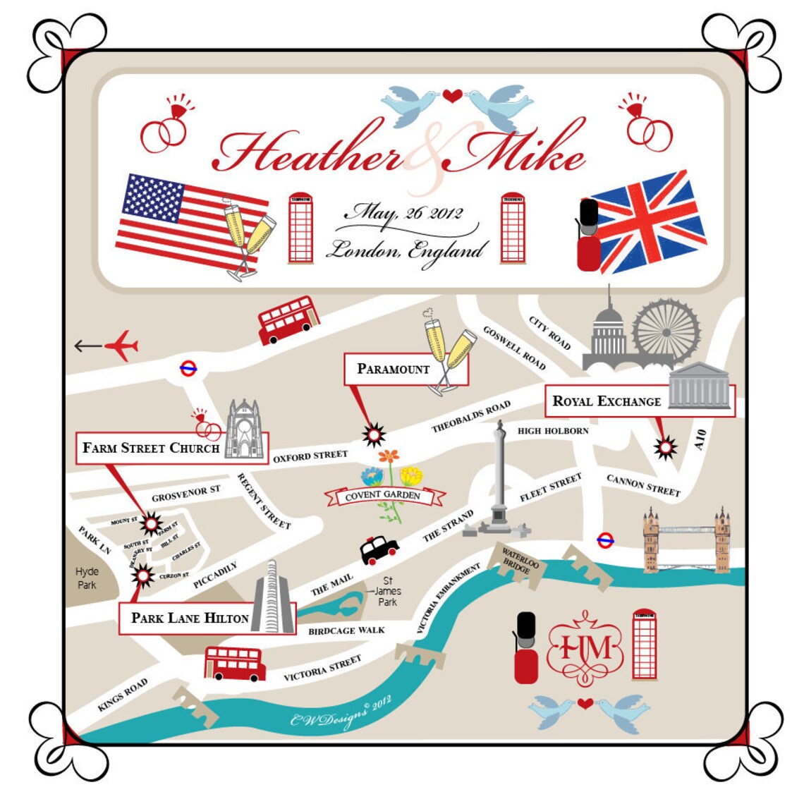 Wedding/event Map Invitation Save the Date Program or | Etsy