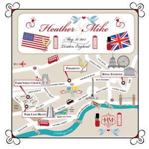 Wedding/event Map Invitation, Save the Date, Program or Itinerary ...