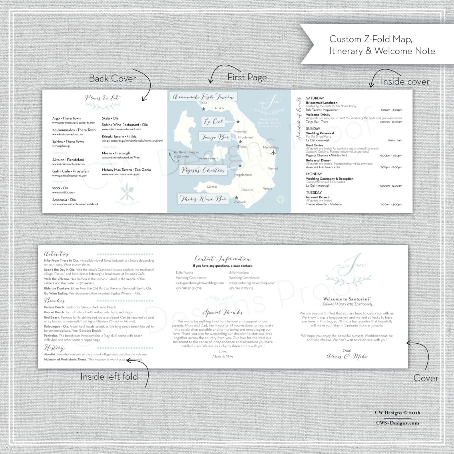 Wedding/event Map Invitation, Save the Date, Program or Itinerary ...