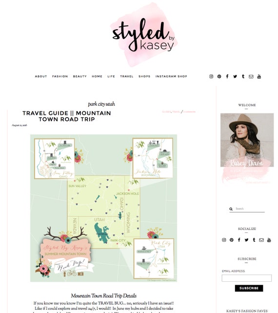 Blog Map. Instagram Map. Influencer Map. Travel Map. | Etsy