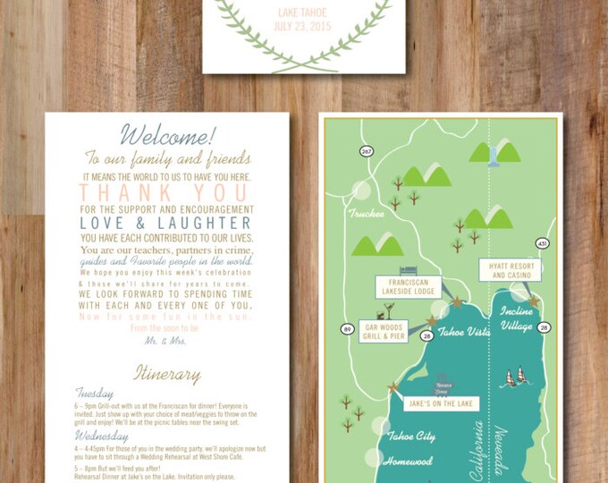 Wedding Map, Custom Wedding Map, Wedding Map Invitation, Wedding Map ...